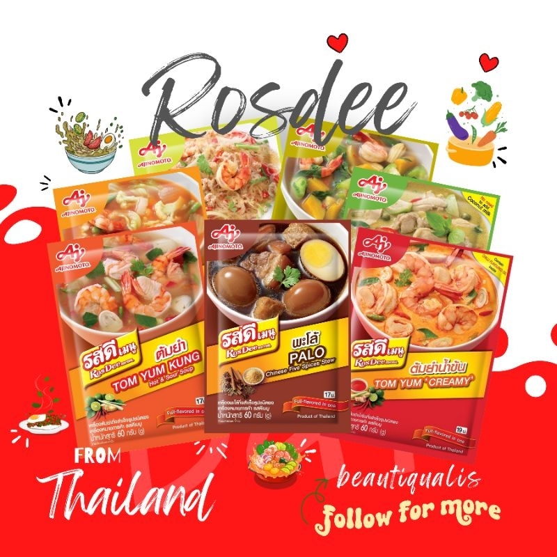 Ajinomoto Thailand Rosdee Menu Green Curry | Tom Yum Kung | Tomyum ...