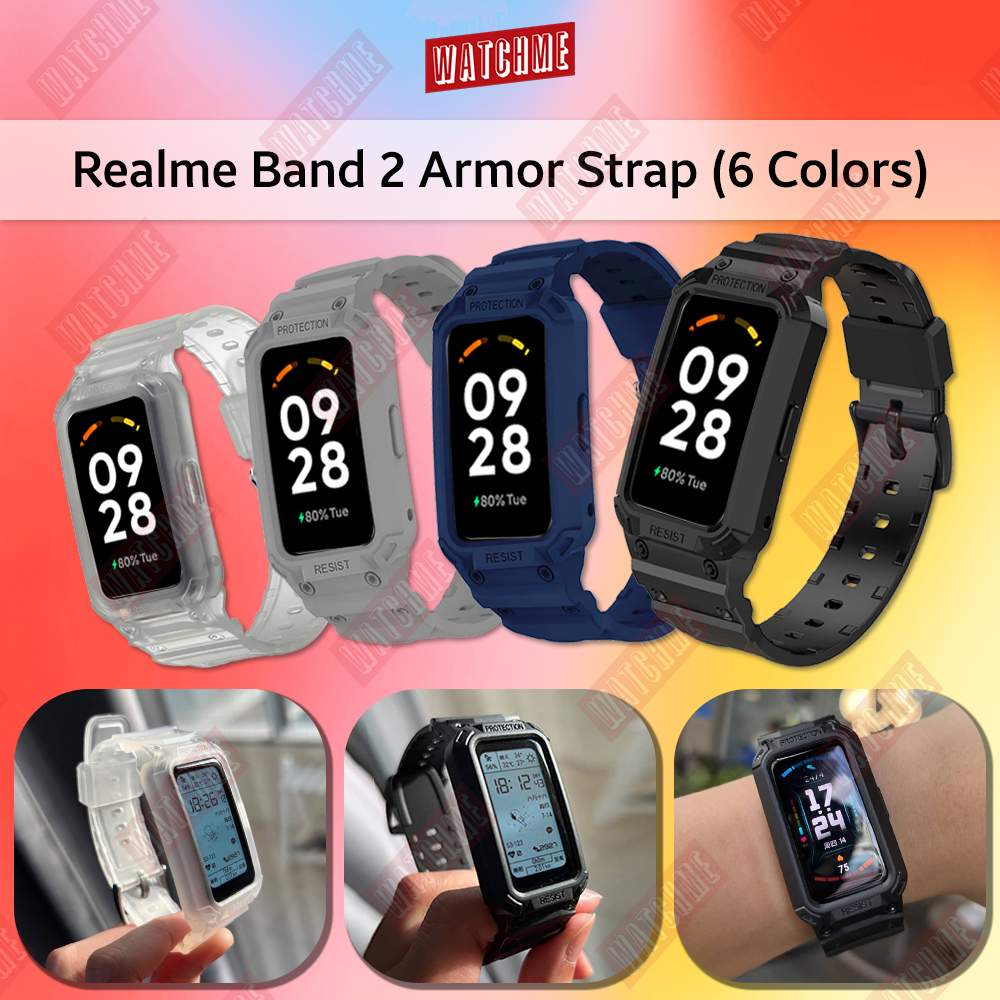 Realme Band 2 Armor Strap, Casio Watch Style Design, 2in1 Full Protect ...