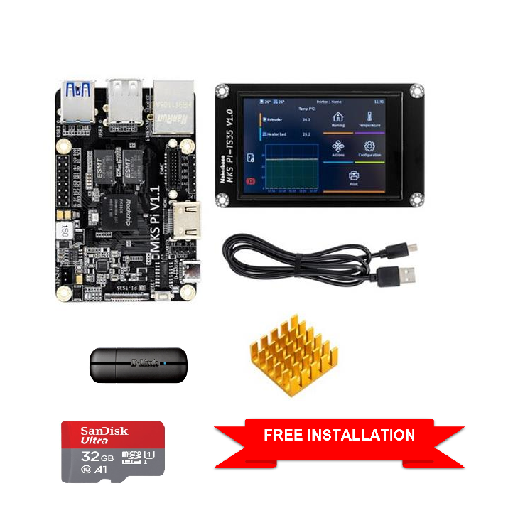 Makerbase MKS pi Quad-Core ARM Cortex-A53 64bits Soc 1GB DDR3 USB3.0 Replacement of Raspberry pi ...