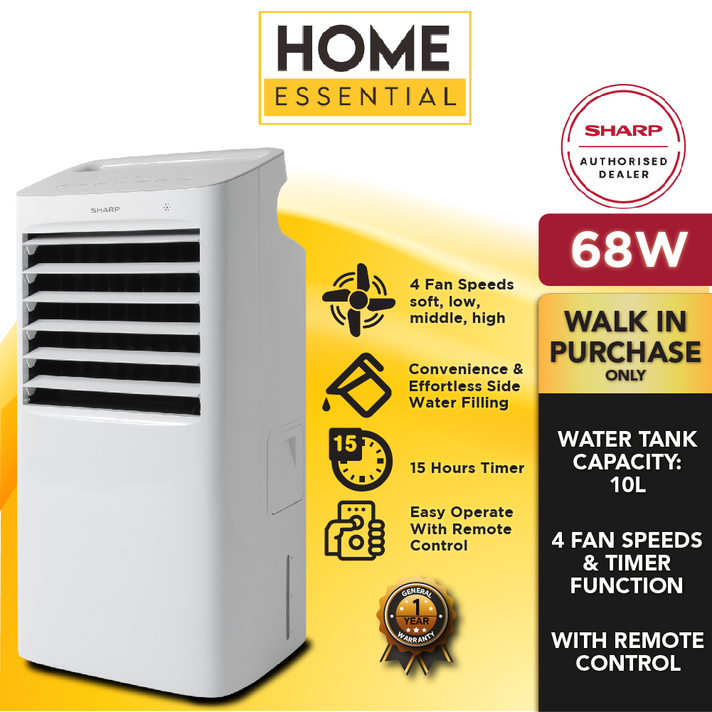 Sharp 68W Air Cooler PJA100TVW with Remote Control | 10L Water Tank ...