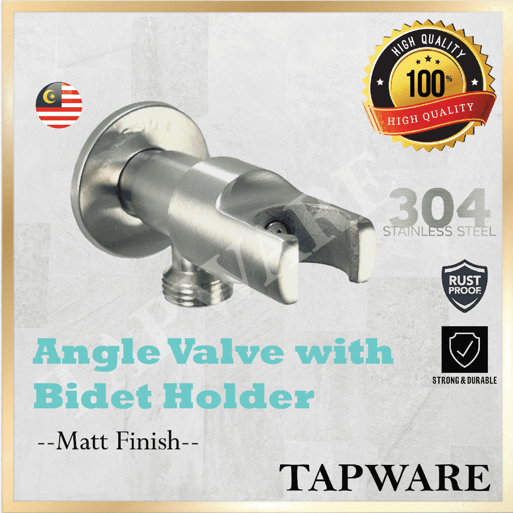 SUS304 Stainless Steel Bathroom Faucet Angle Valve with Bidet Holder ...