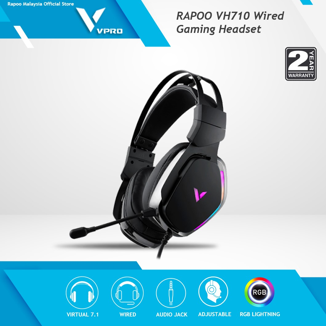 Rapoo VH710 Vpro Virtual 7.1 Channels Gaming Headset / Gaming Headphone ...
