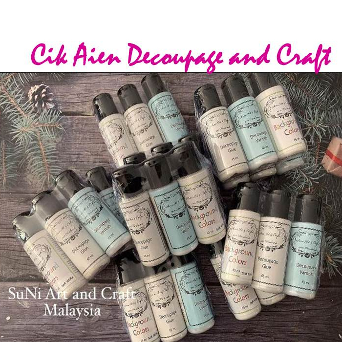 SuNi Art and Craft Starter Set of 3 for decoupage contain of soft white ...
