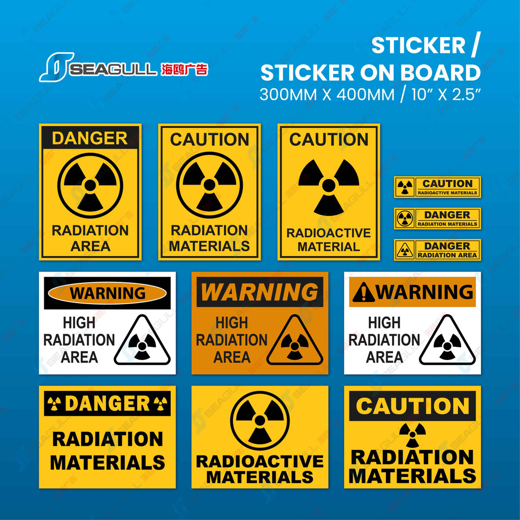 Radioactive Radiative Caution Danger Signage Sticker Radiation Area Caution Danger | Shopee Malaysia