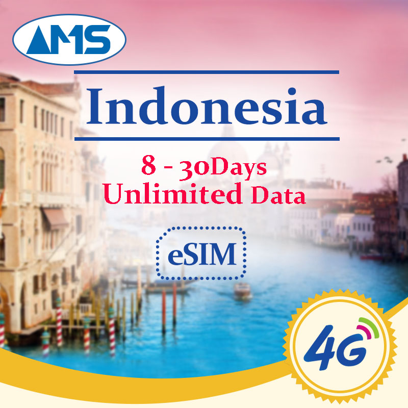 Indonesia esim 8-30 Days Unlimited Data Indonesia SIM Card for travel ...