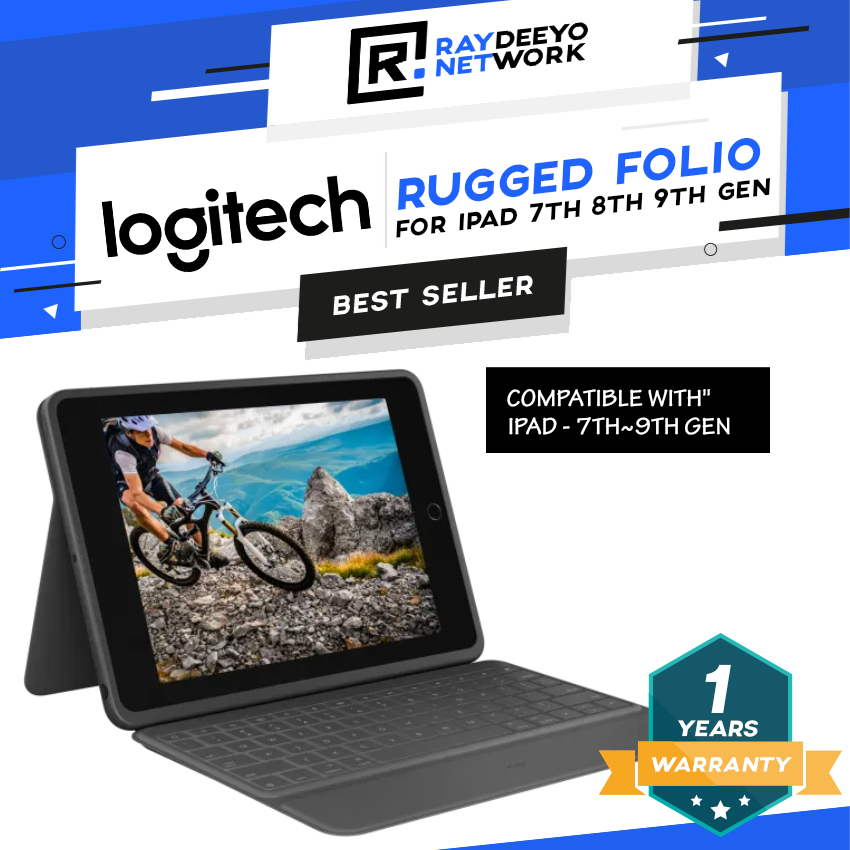 Logitech Rugged Folio Ultra Protective Keyboard Case With Smart Connector For Ipad 7th 8th