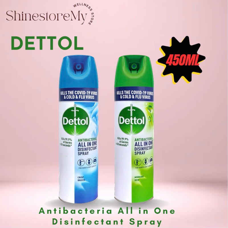 Dettol Disinfectant Spray Morning Dew / Crisp Breeze 450ml | Shopee ...