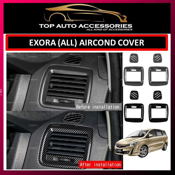 EXORA (ALL) AIRCOND COVER CARBON FIBER / GLOSSY BLACK AIRCOND VENT ...