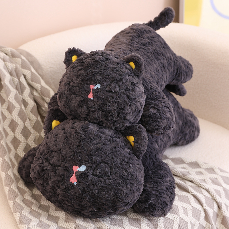 Sleeping Cat Plush Toy Pillow Cartoon Cute Kitten Soft Comfort Sleep ...