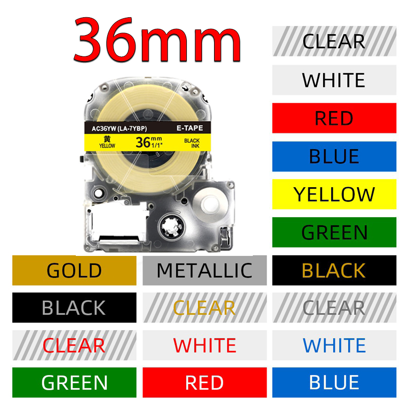 36mm ST36KW LK-7TBN Label Tape Compatible for EPSON LabelWorks ...