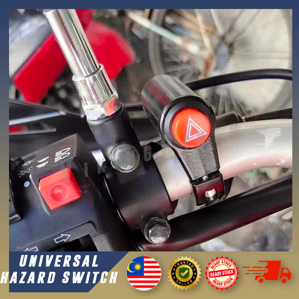 ( READY STOCK ) 22mm UNIVERSAL DOUBLE FLASH WARNING HAZARD SWITCH ...