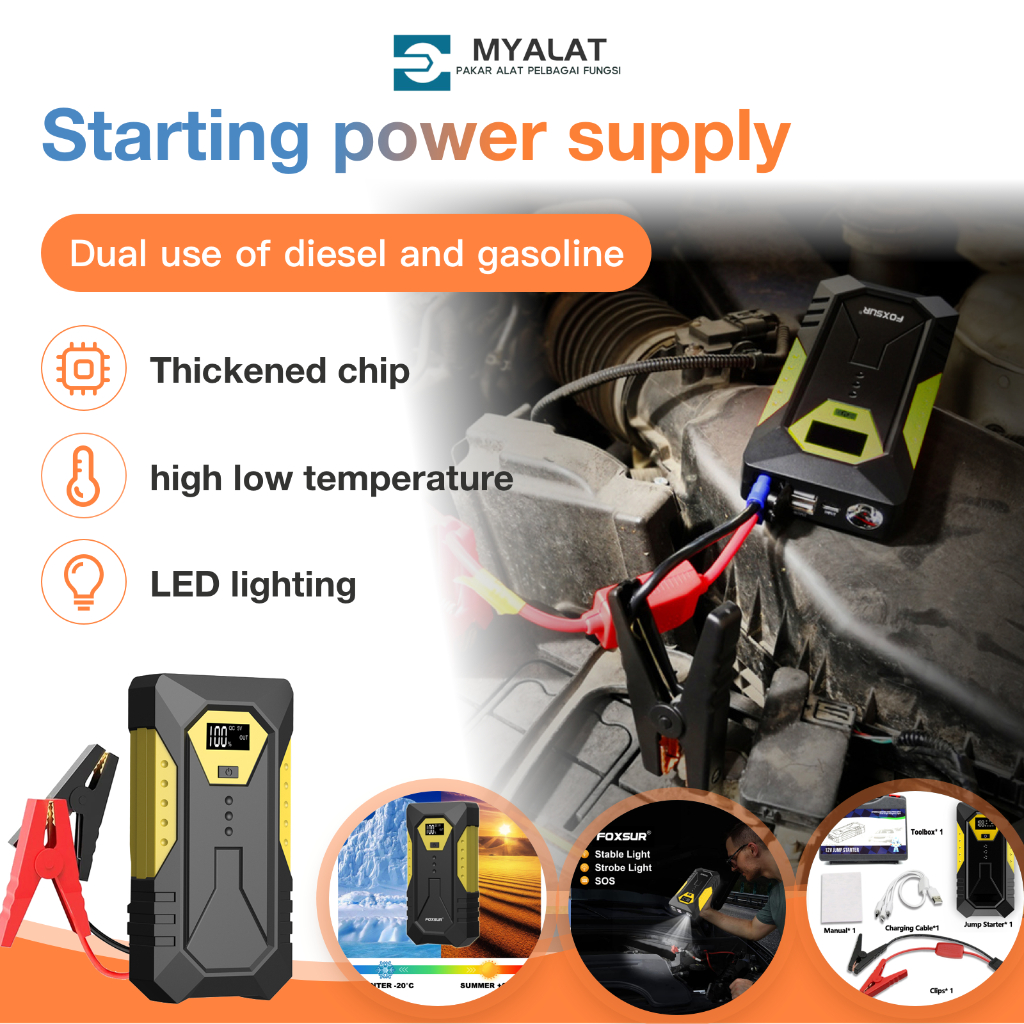 26800mAh Car Power bank High power With Pump Power Bank Car Jump Start ...