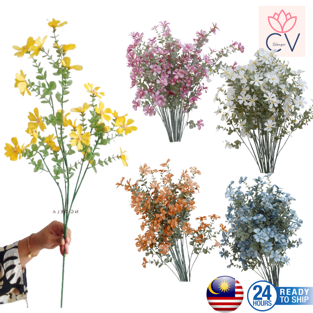 6 Branch Grass Flower Wedding Home Decor | Bunga Pelamin Murah Hantaran ...