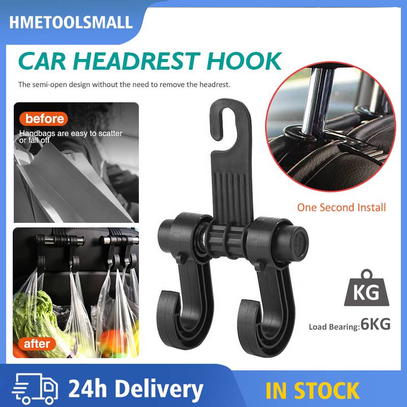 🔥Portable Driving Car Food Rack Car Seat Hanger Double Hook Rear Seat ...