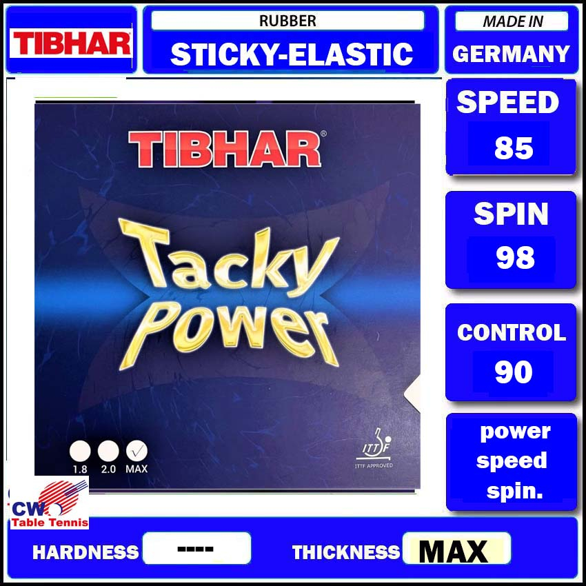 TIBHAR Tacky Power Table Tennis Rubber Ping Pong Getah Power Spin and ...