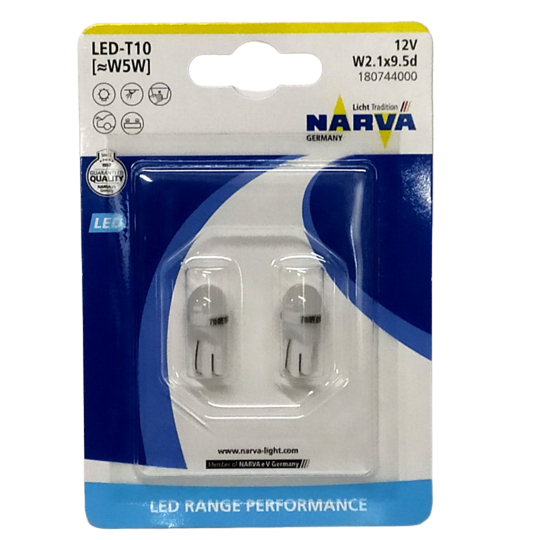 NARVA T10 W5W 12V Range Performance LED Signaling Light Bulb (White) - 18074 | Shopee Malaysia