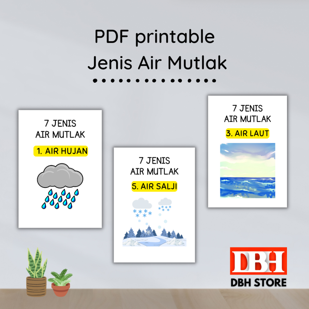 Poster e-learning (JENIS AIR MUTLAK) printable pdf | Shopee Malaysia