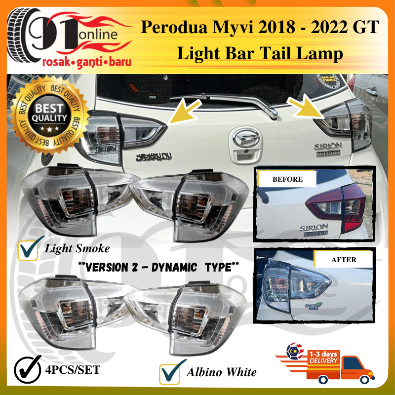 Perodua Myvi 2018 - 2022 GT Light Bar Tail Lamp - Albino White/Light ...
