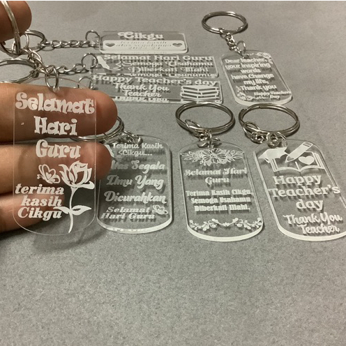 Keychain Teacher's Day / Hari Guru Cikgu Keychain Acrylic Laser Engrave ...