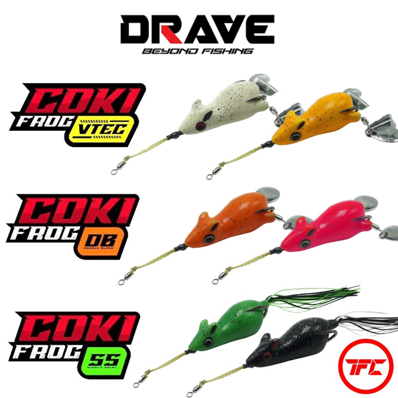 DRAVE COKI Frog Vtec DB SS 50mm Rubber Soft Lure Double Blade Single ...