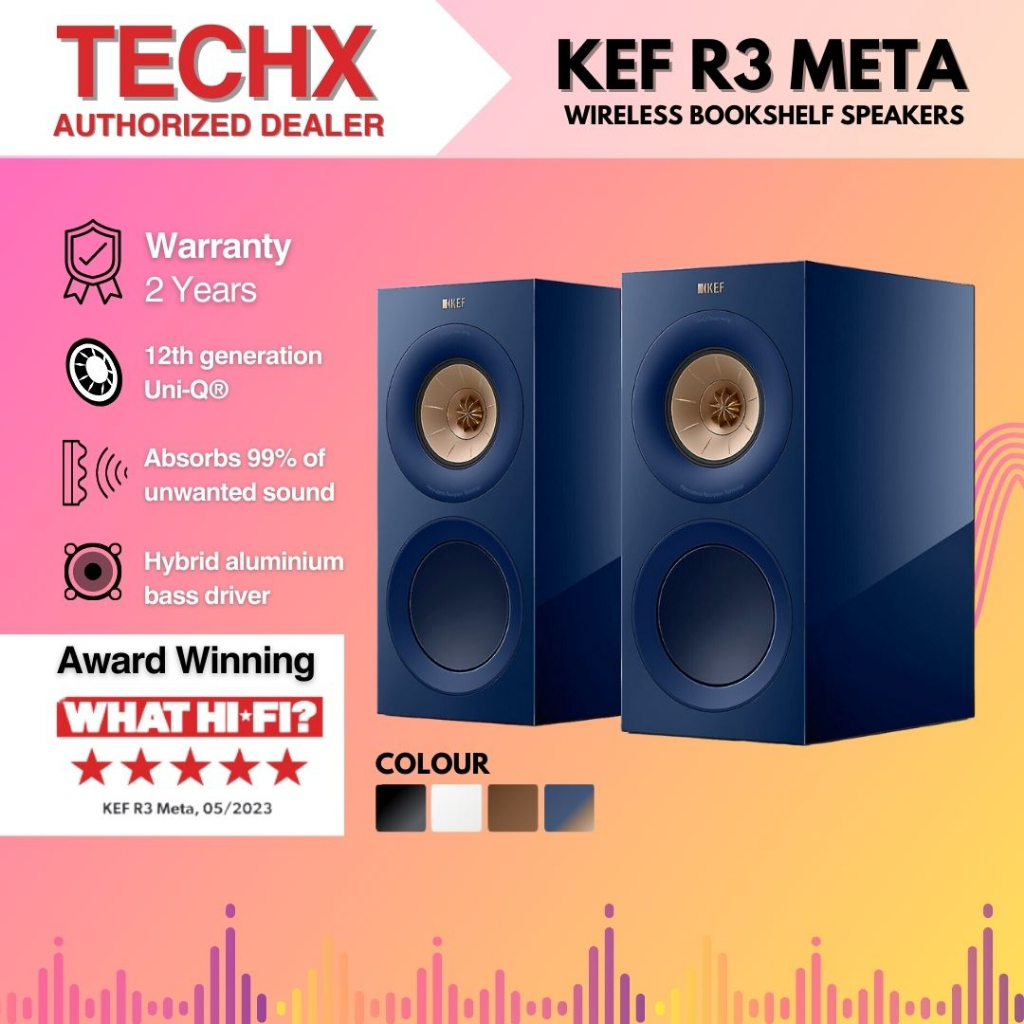KEF R3 Meta Three-way Bookshelf Speaker with Meta Material Absorption ...