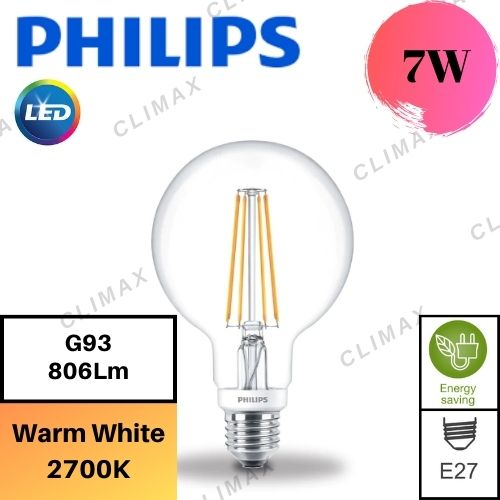 Philips Led Classic 7-60w, 7-70W (G93/G120) Dimmable E27 Bulb ...