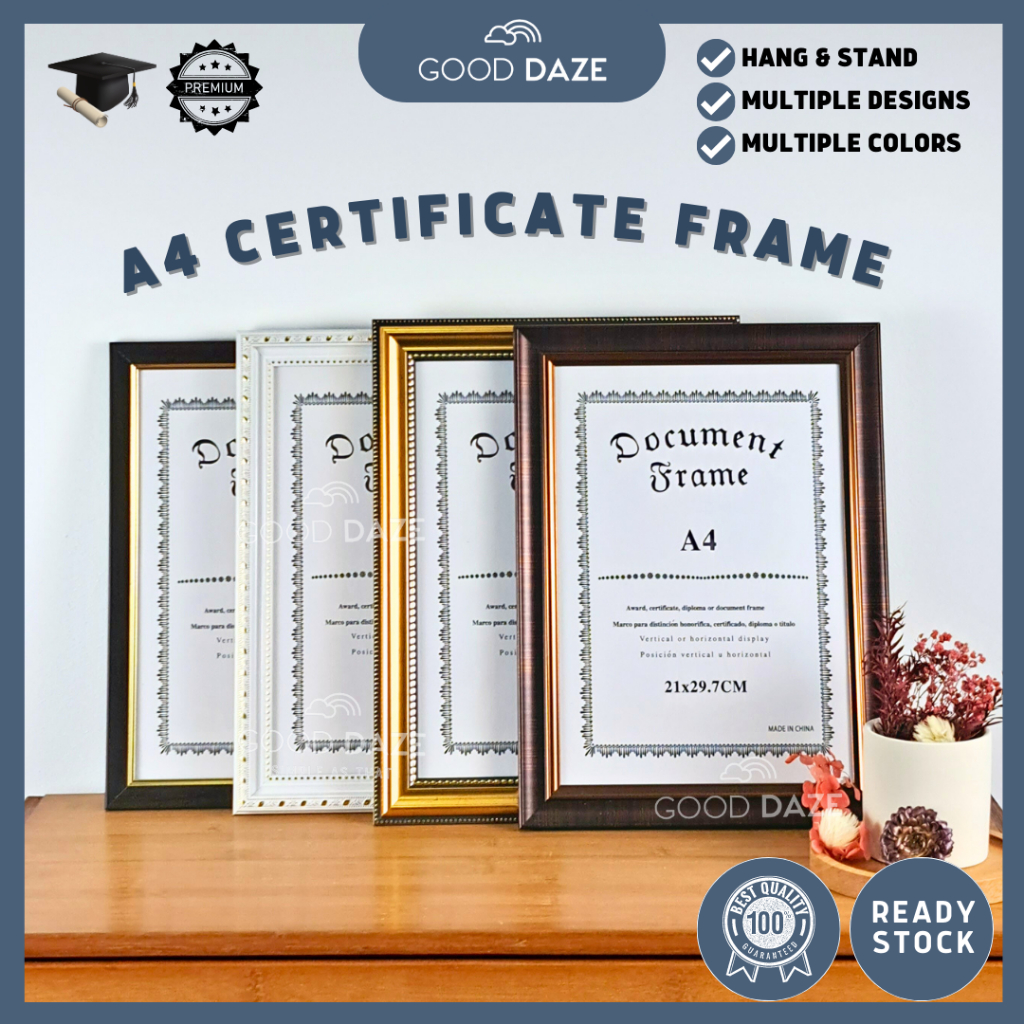 GOODDAZE A4 Certificate Frame Home Decor Photo Cert Frame A4相框文凭证书 A4 ...