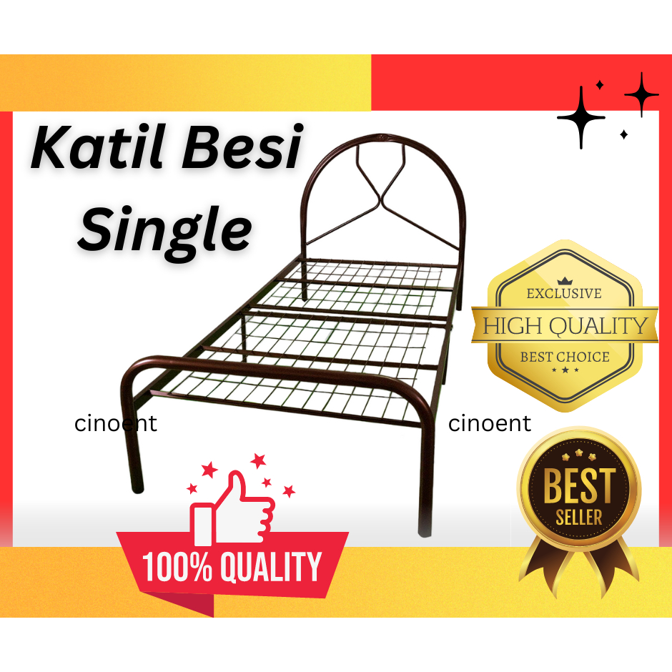 READY STOK (1 katil 1 order) Single Bed Frame/Metal Bed/Bedroom ...