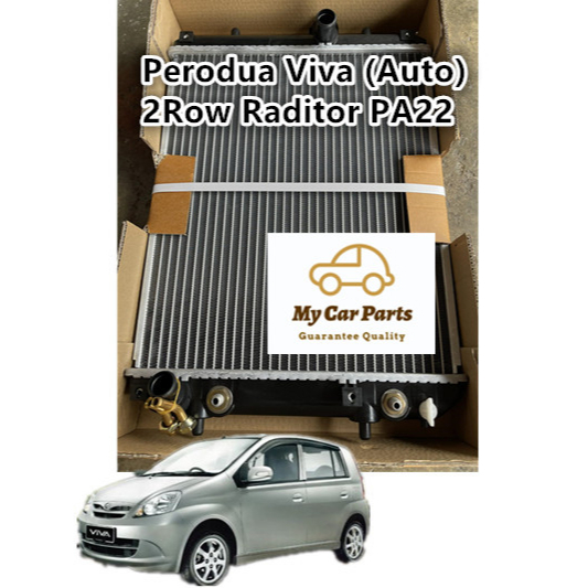(QUALITY PRODUCT) Perodua Viva AUTO 2Row Radiator PA22 (Tangki Air ...