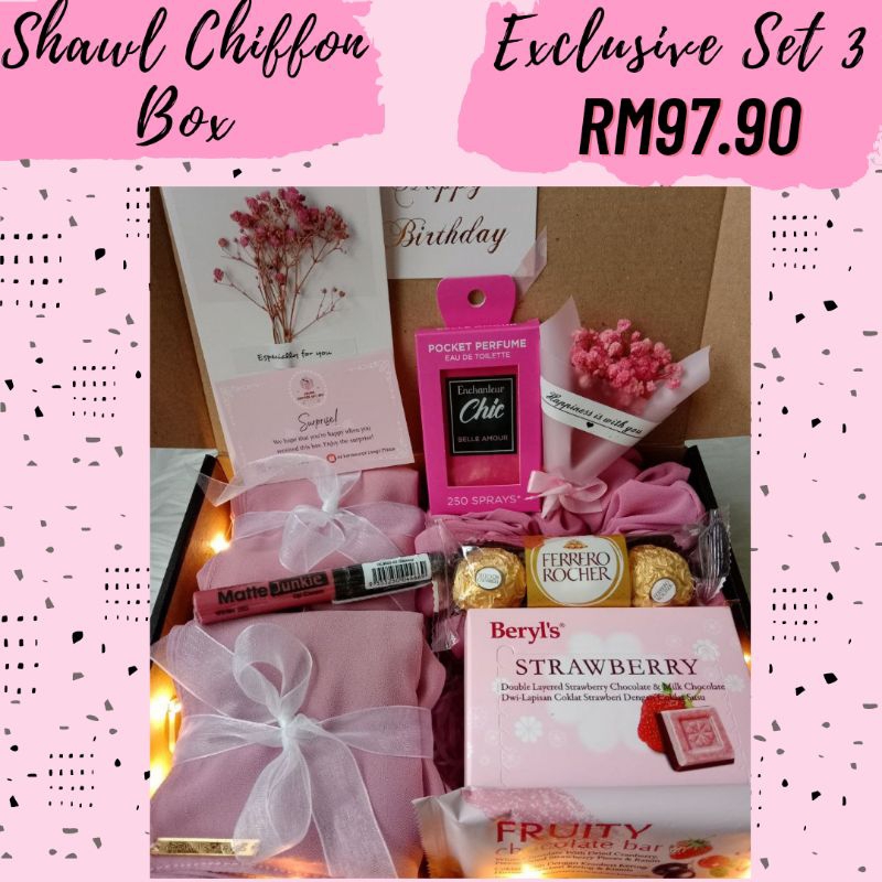 [READY STOCK] SHAWL CHIFFON GIFTBOX/SURPRISE GIFTBOX (SHIP OUT IN 24-48 ...