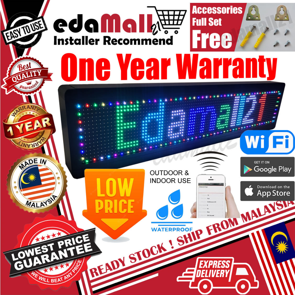 Full Color P10 LED DISPLAY SIGNBOARD Mobile App Wifi Running Message ...