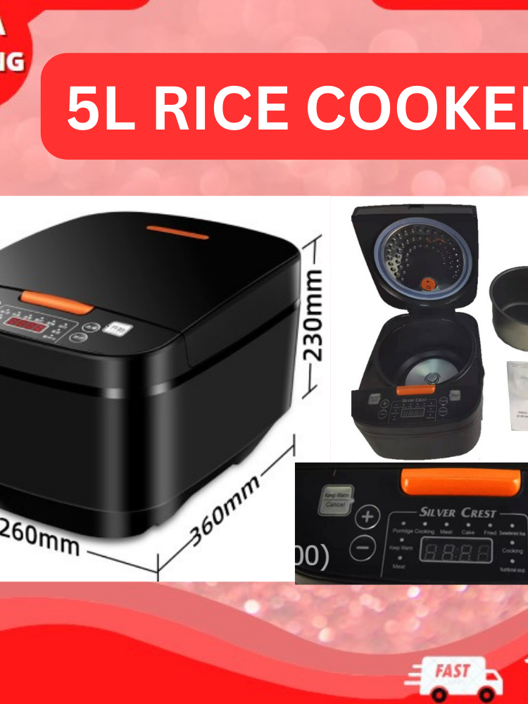 Silver Crest Multi-Function 5L Non-Stick Rice Cooker Steam, Cook ...