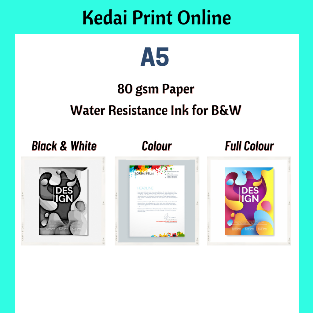 A5 Printing 80gsm Document with Color or Balck & White and Full Color [Fast Printing] | Shopee ...