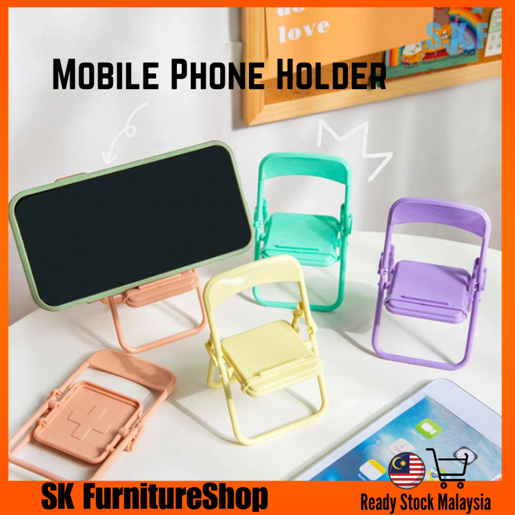 S.K.F Macaron 4 Color Cute Chair Phone Holder 3 Gear Adjustable Mini ...