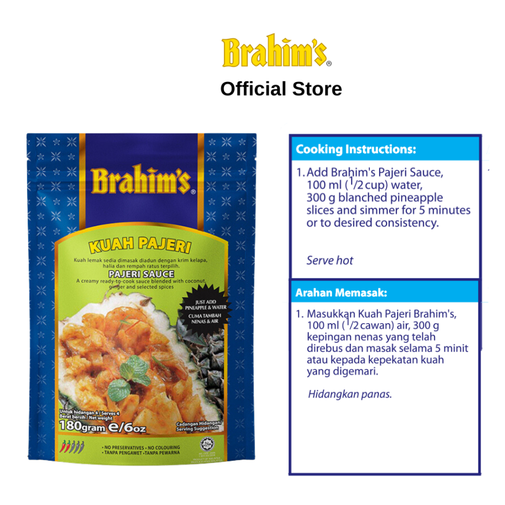 Brahim's Cooking Sauces - Blue Pouch 180g | Shopee Malaysia