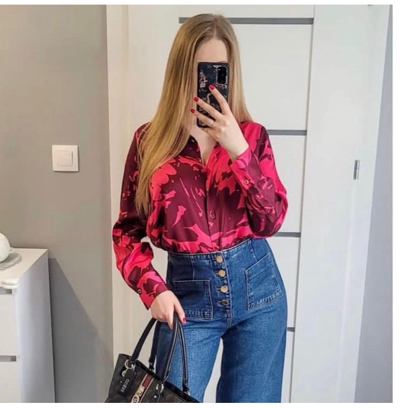 SHIRT ZARA SILK ( tag & label zara ) | Shopee Malaysia