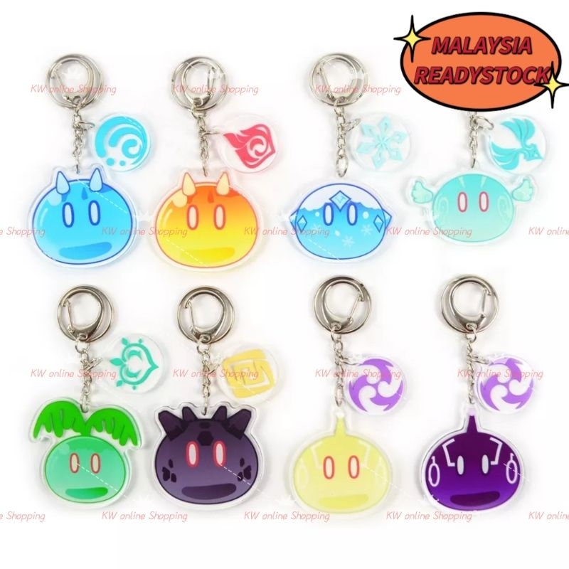 genshin Impact Acrylic Slime Keychain 原神周边史莱姆钥匙扣 | Shopee Malaysia