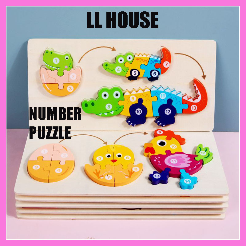 Kids Learning Number Puzzle Wooden Jigsaw Puzzle Number Games For Kids ...