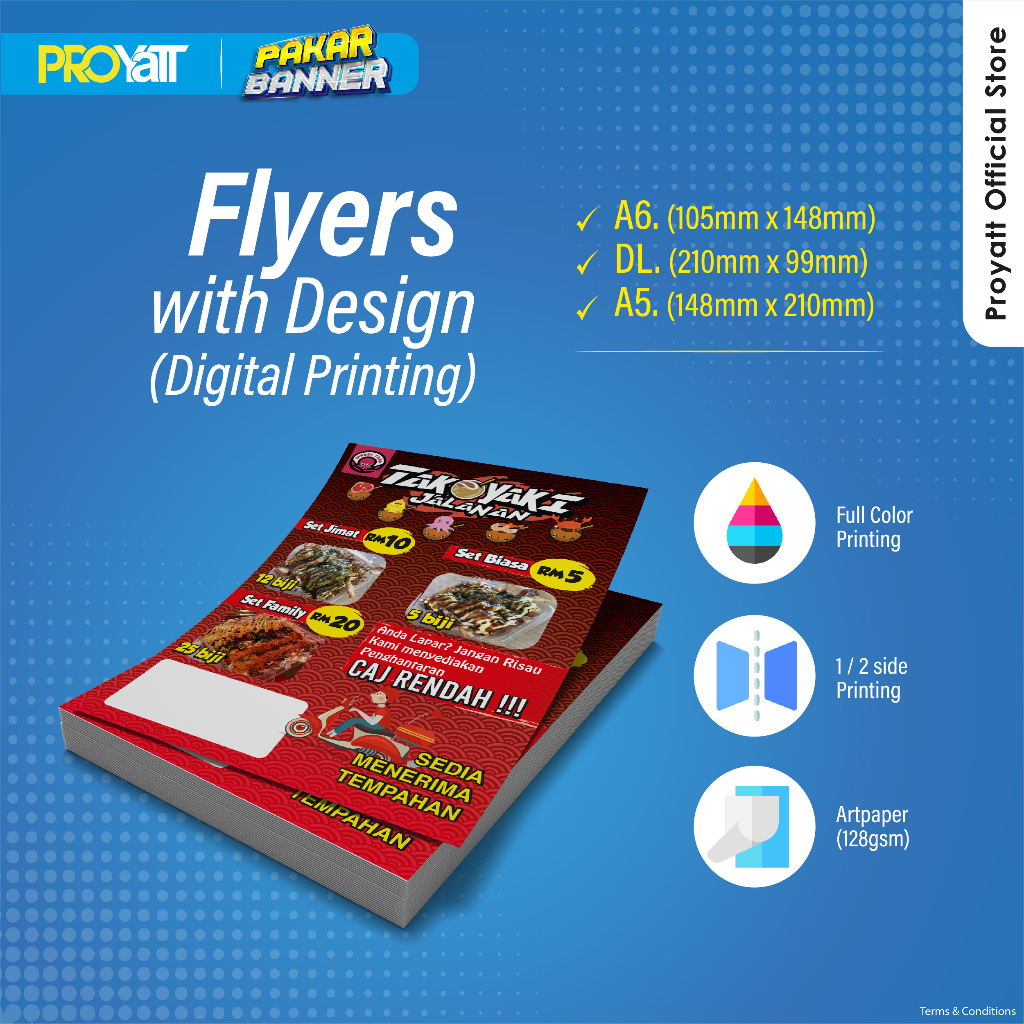Flyers with design / A6 / DL / A5 / Leaflet / Brochure / Pamphlet ...