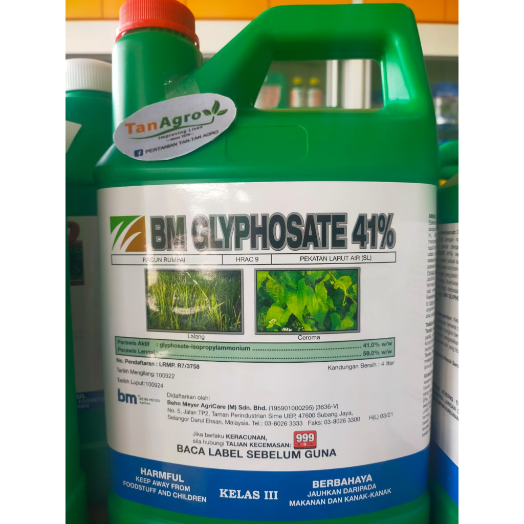 👉🏻ORIGINAL👈🏻 Hebicides BM Glyphosate 41% (A.i glyphosate - isopropylammonium 41.0%) 4L | Shopee ...