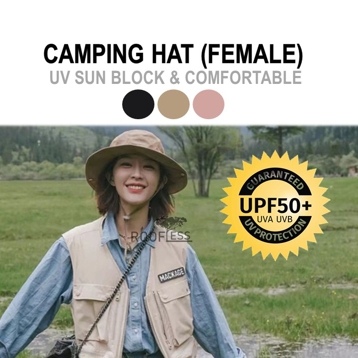 ROOFLESS UV Protection Topi Hiking Wanita Hiking Hat Women Topi Camping ...
