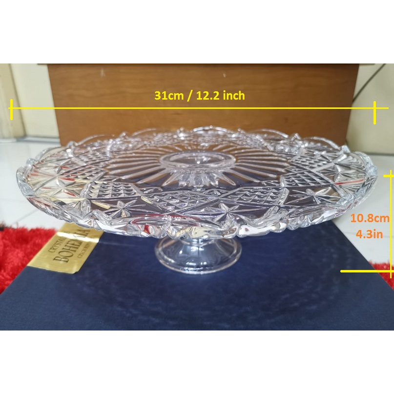 Crystal BOHEMIA Cake Stand Plate. Pinggan Kek Kristal | Shopee Malaysia