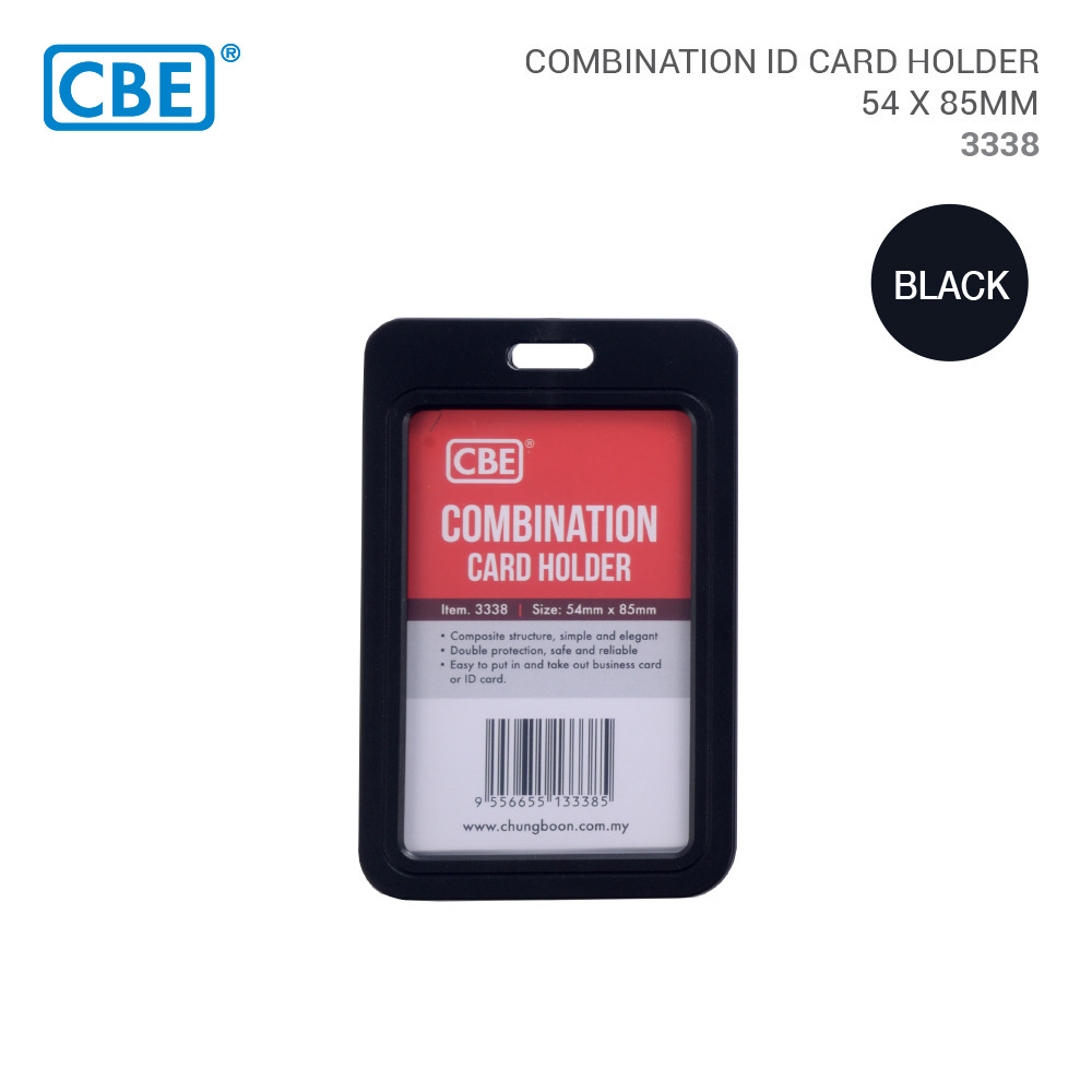 CBE Combination ID Card Holder/ Double Side Display / Vertical Name ...