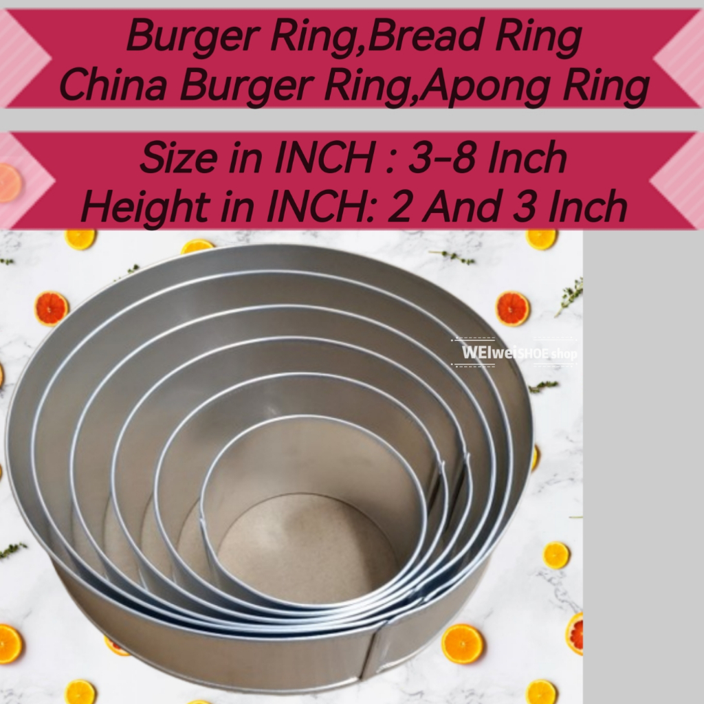 Round 3inch - 8inch Handmade Aluminium (NO BASE)Burger Ring / Bread ...