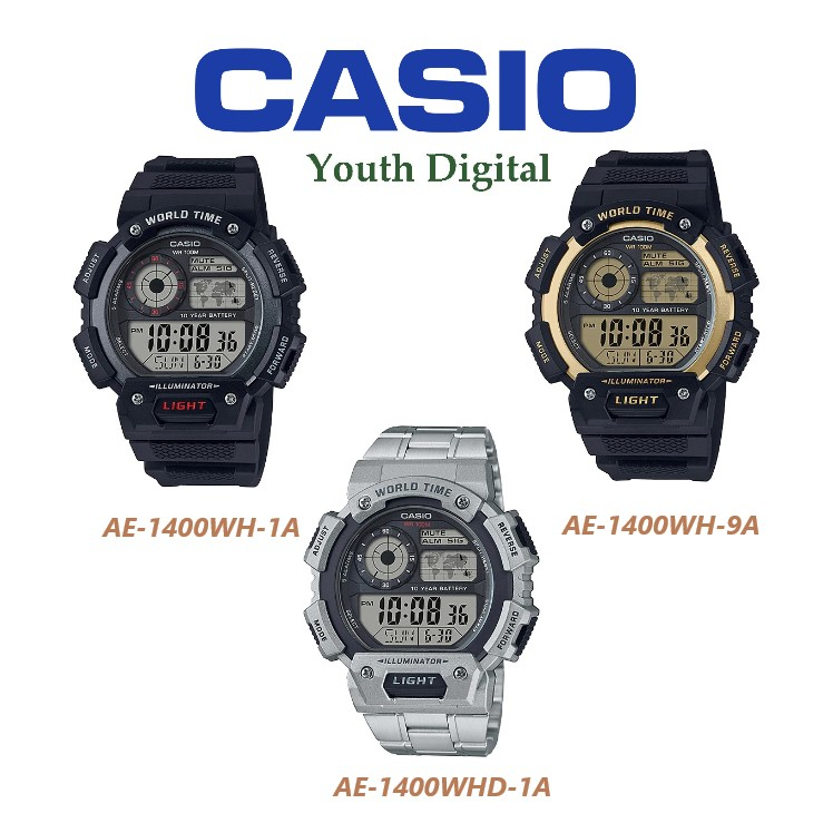 Casio Series Youth Digital Men's Watch AE-1400WH | Shopee Malaysia