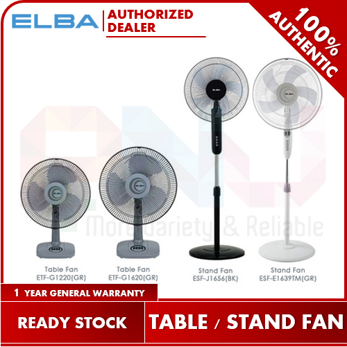 Elba 16'' Inches Stand Fan with Timer ESF-E1639TM (GR) / ESF-J1656 (BK ...