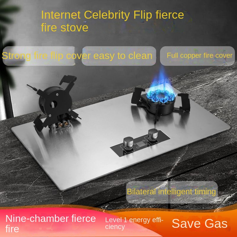 Flippable Tempered Glass Build-In Ultra Slim Gas Stove Table built-in ...