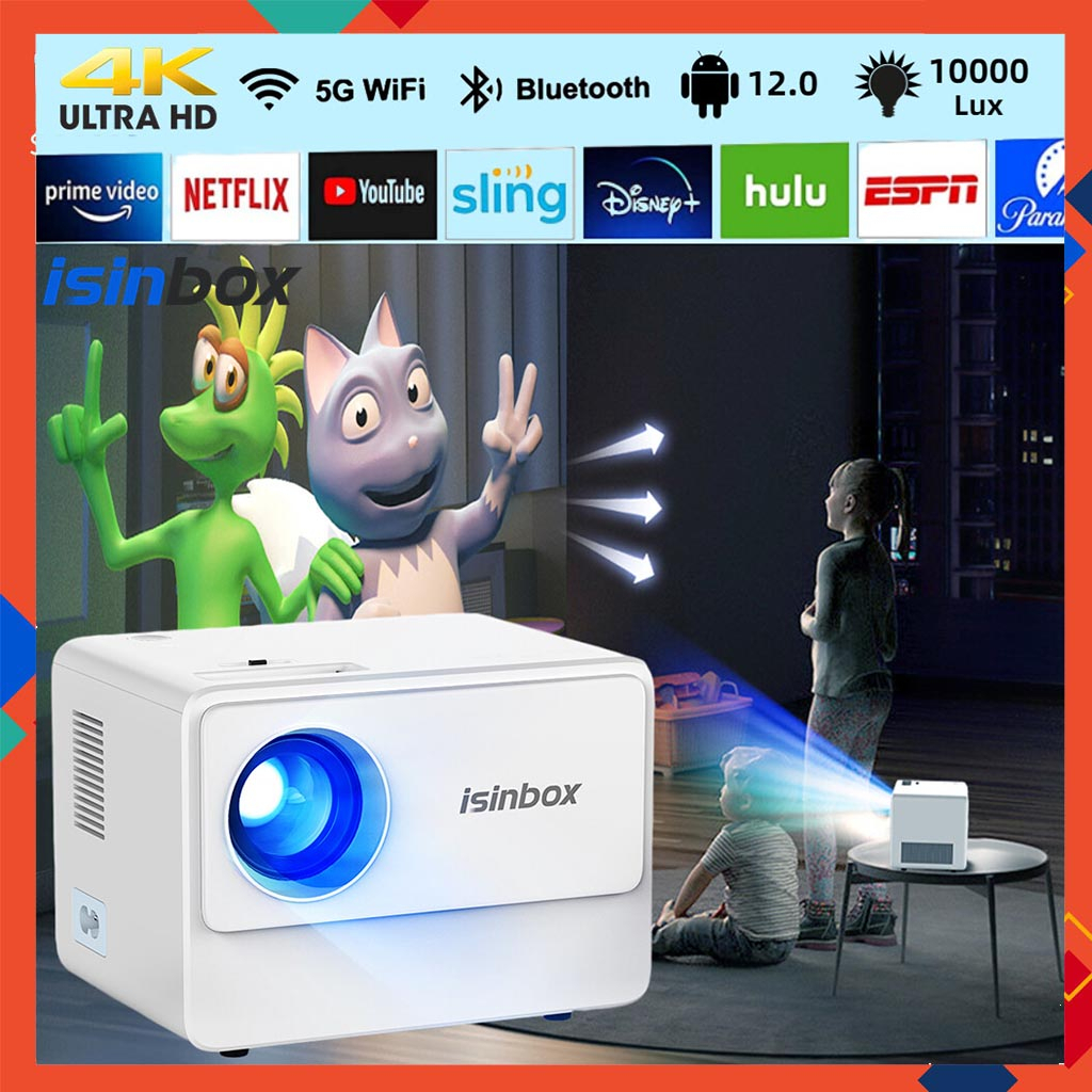 K11 Smart Projector Android 12.0 Bluetooth Projector 10000 Lumens Home ...