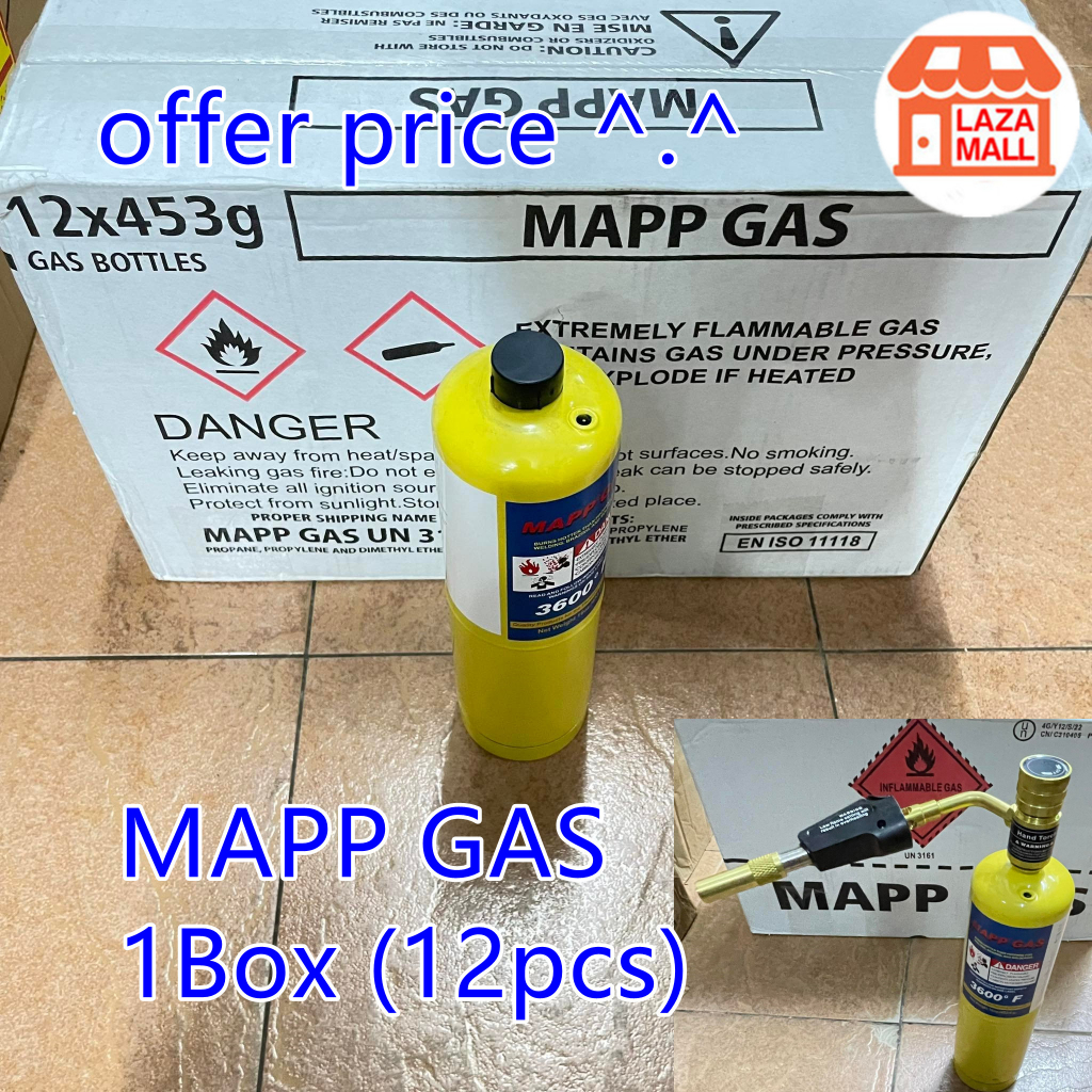 (12Pcs 1Box) MAPP GAS Bottles rm16.5 x1 for fire torch use, Aircond ...