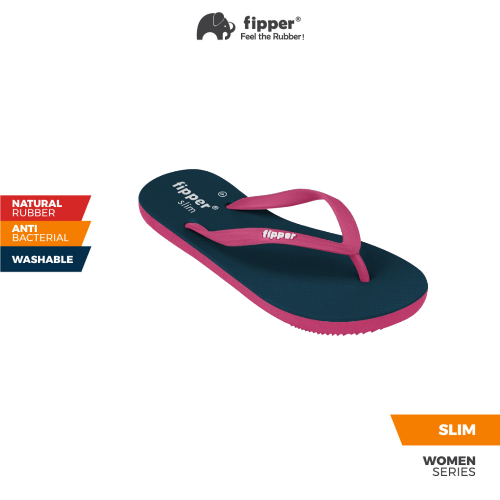 Fipper Slipper Slim Rubber for Women in Blue (Snorkel) / Red (Ruby ...